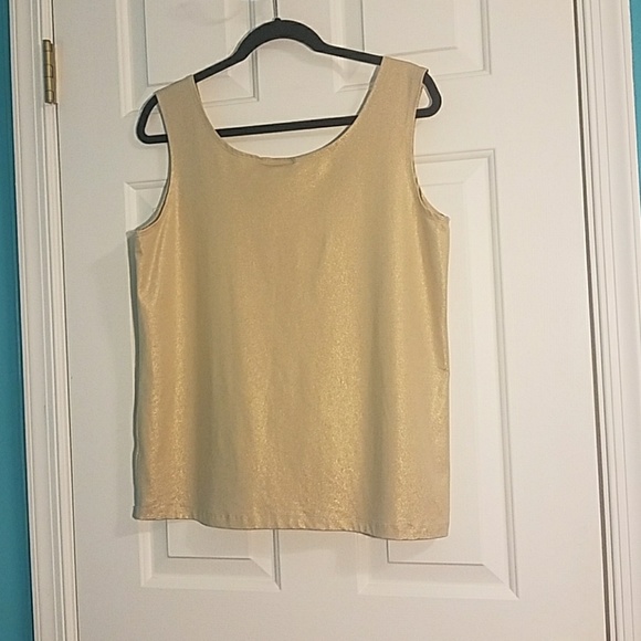 Avenue | Tops | Stretchy Metallic Gold Tank Top | Poshmark